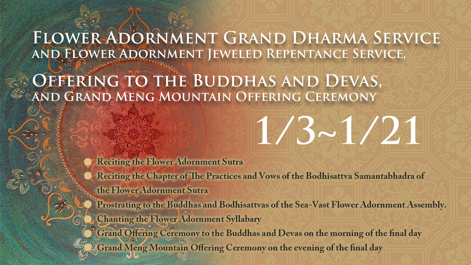 Flower Adornment Grand Dharma Service Flower Adornment Jeweled ...